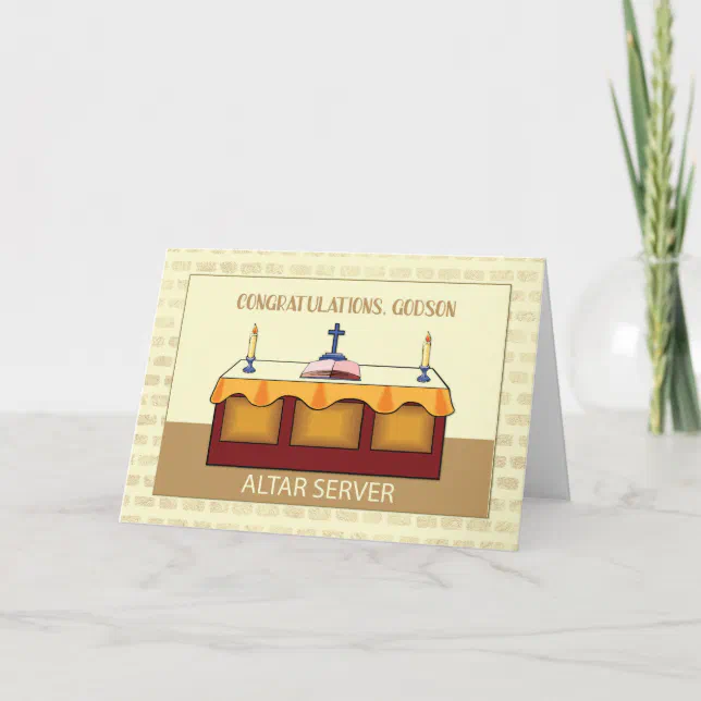 Godson Congratulations Catholic Altar Server Card | Zazzle