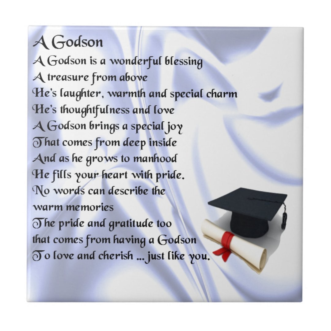 Godson poem - Graduation design Tile | Zazzle