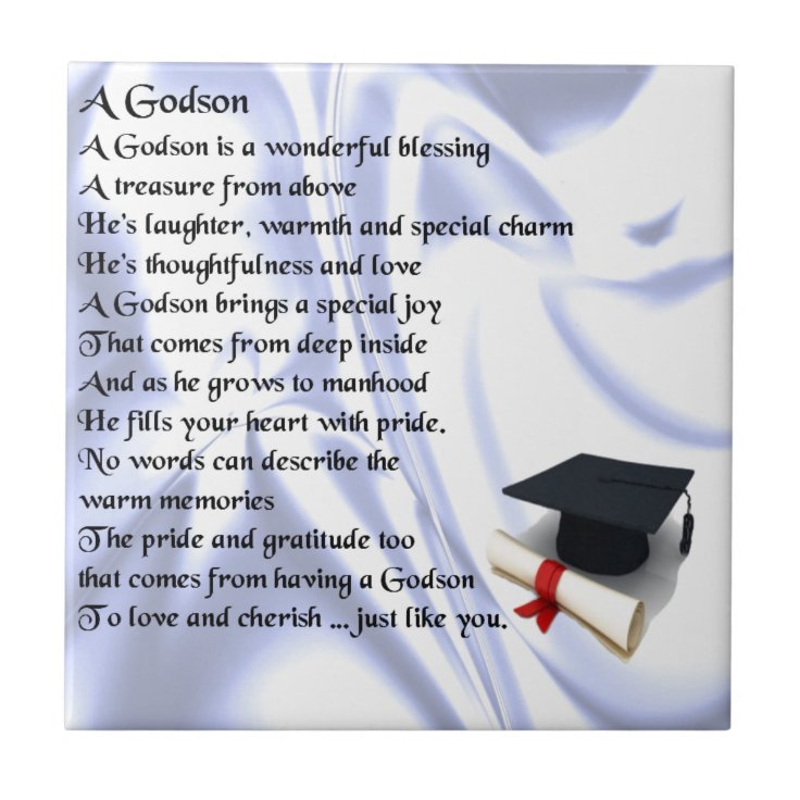 Godson poem - Graduation design Tile | Zazzle