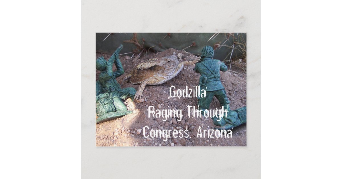 Godzilla Raging Through Congress Postcard | Zazzle