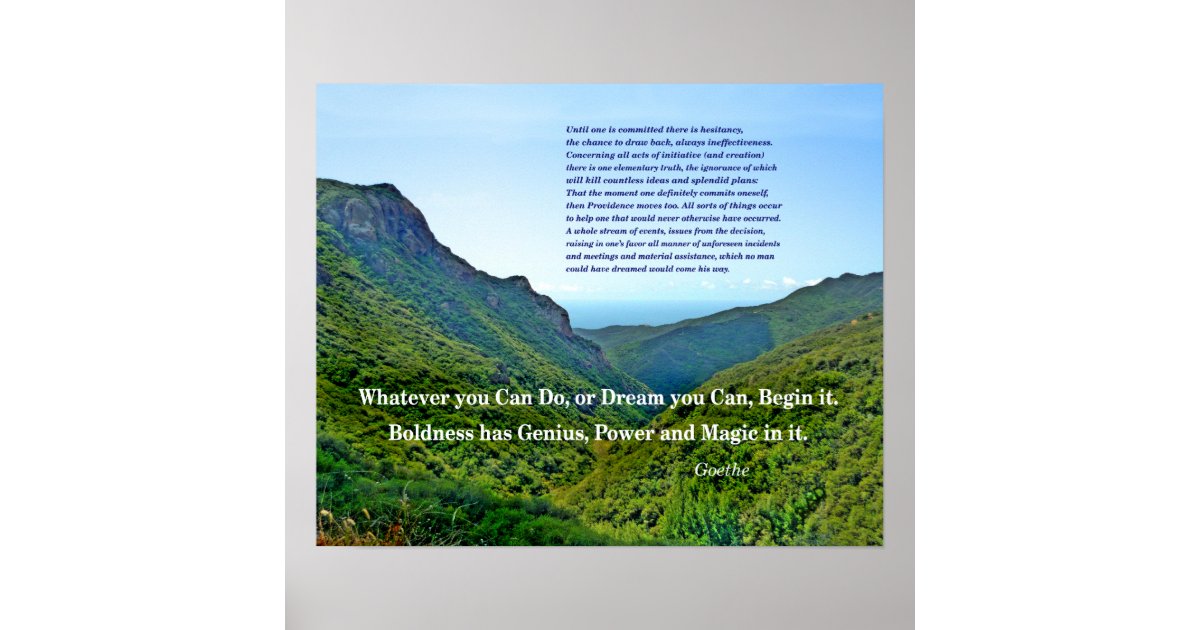 Goethe Quote Poster | Zazzle