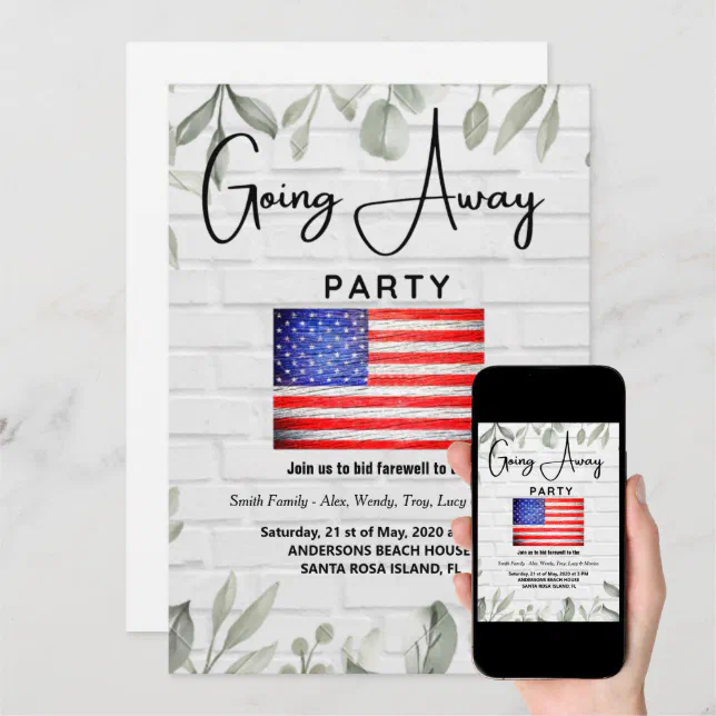 going away party invitations | Zazzle