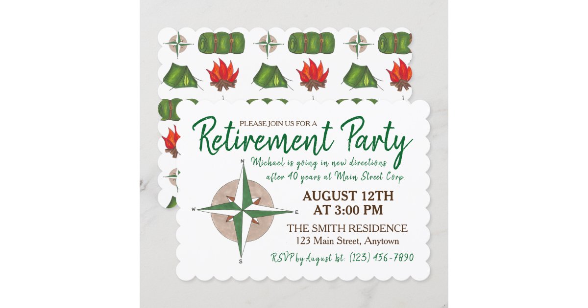 Going Away Retirement Party New Directions Compass Invitation | Zazzle
