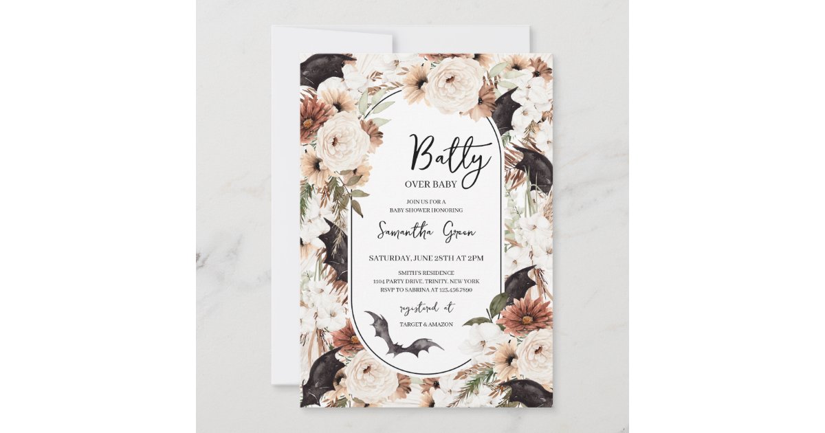 Going Batty for Baby Shower Invitation | Zazzle