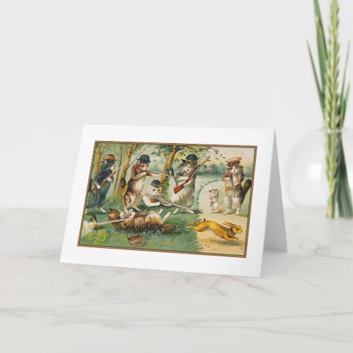 "Going Hunting" Vintage Greeting Card | Zazzle