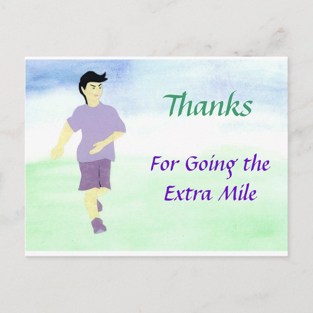 Going the Extra Mile Postcard | Zazzle
