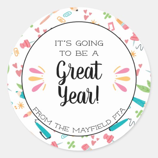 Going to be a Great Year Back to School Classic Round Sticker | Zazzle