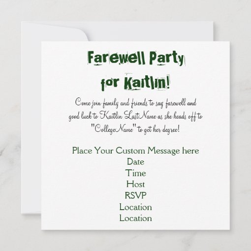 Going to College Farewell Party Invitations Daisy | Zazzle