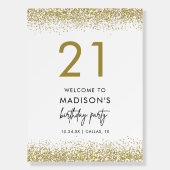 Gold 21st Birthday Party Decoration Welcome Sign | Zazzle