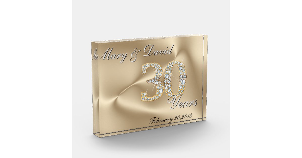 Gold 30 Year Anniversary Award | Zazzle