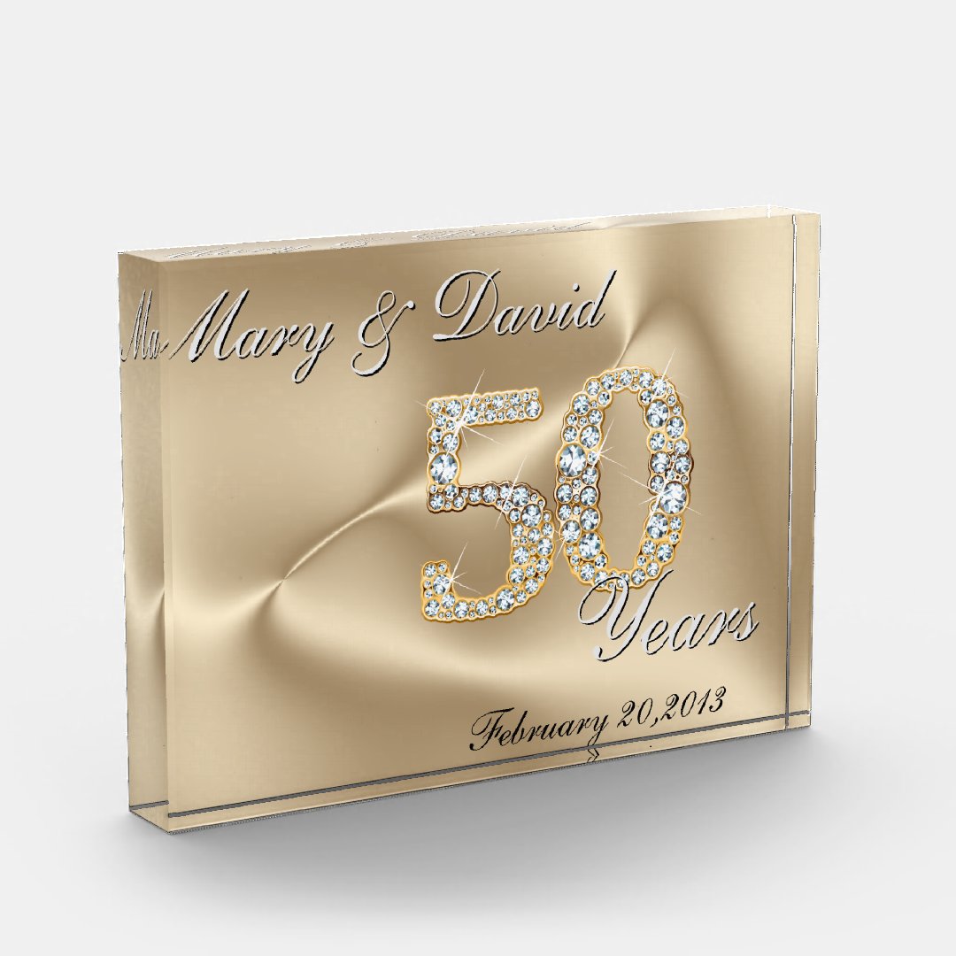 Gold 50 Year Anniversary Award | Zazzle