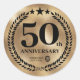 Gold 50th Anniversary Business Logo Commemorative Classic Round Sticker ...