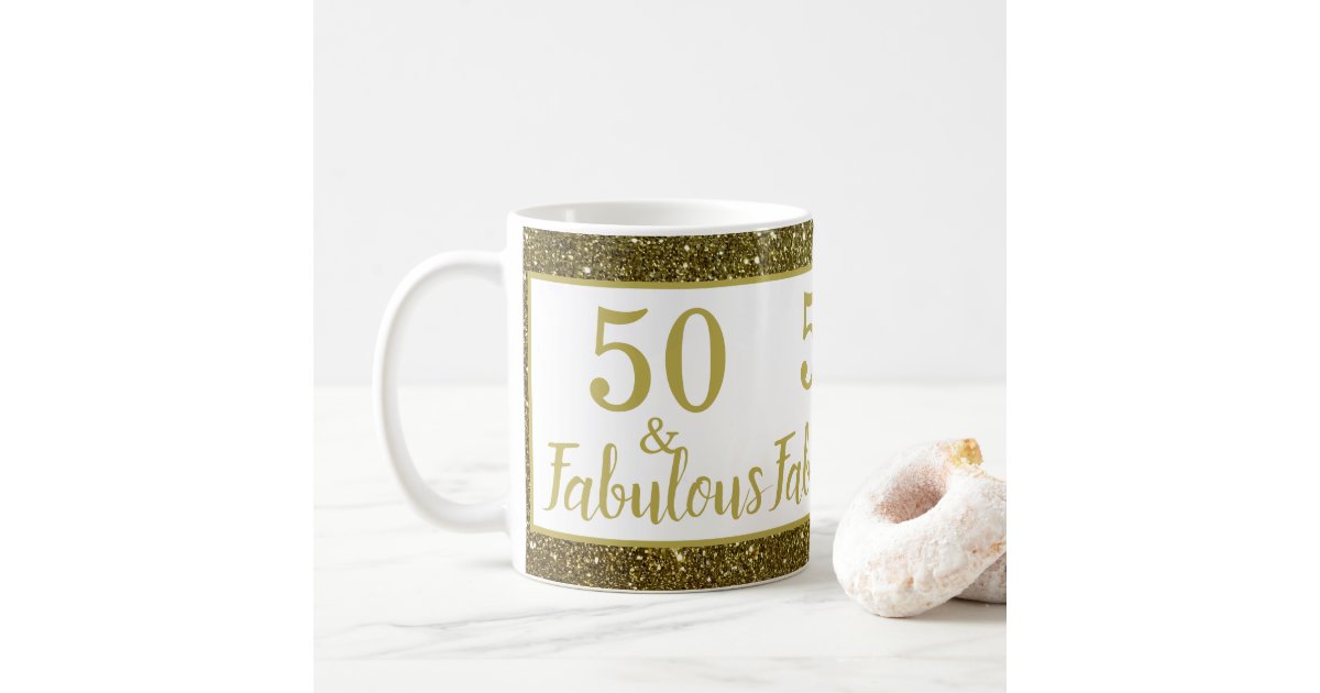 Gold 50th Anniversary Coffee Mug | Zazzle