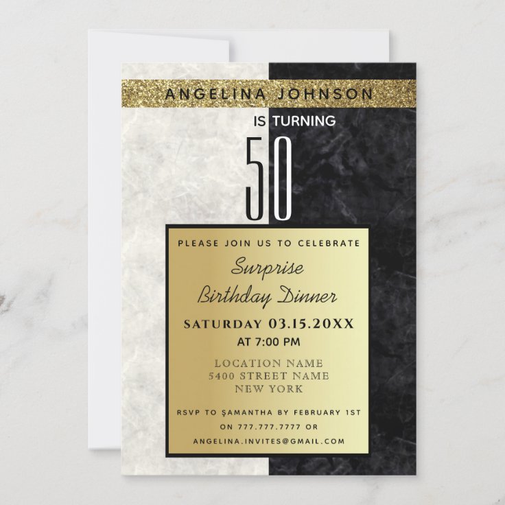 Gold 50th Birthday Invitation | Zazzle
