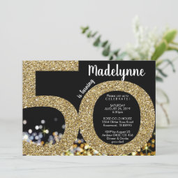 Gold 50th Birthday Invitation - 50th Invitation | Zazzle