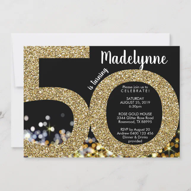 Gold 50th Birthday Invitation - 50th Invitation | Zazzle