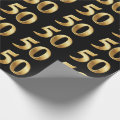Gold 50th Birthday Pattern Wrapping Paper | Zazzle