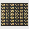 Gold 50th Birthday Pattern Wrapping Paper | Zazzle