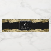 Gold 75th Birthday Party Water Bottle Label | Zazzle