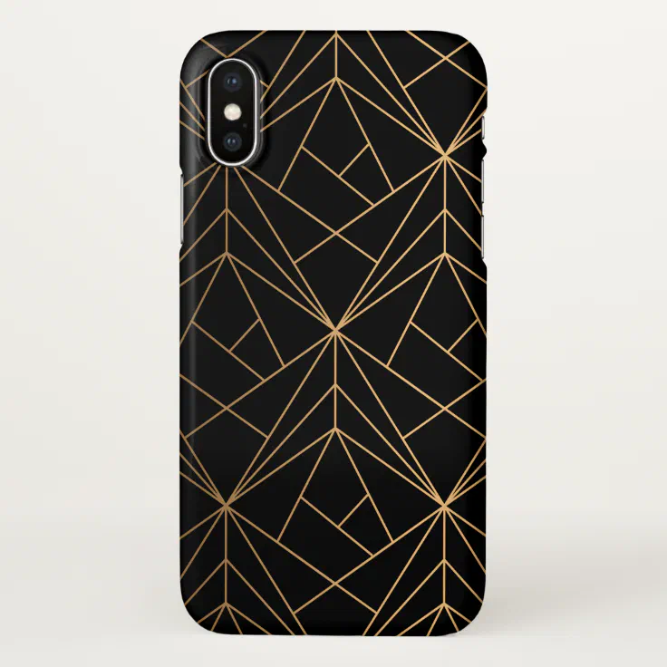 Gold Abstract Geometric Pattern | iPhone X Case | Zazzle