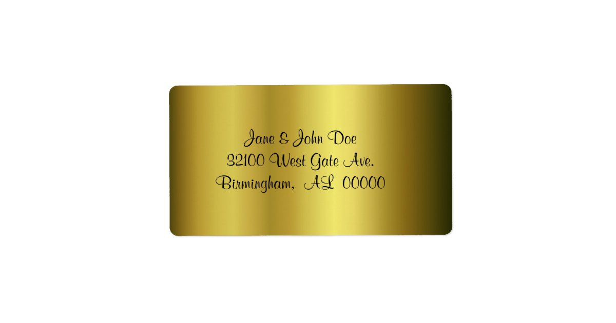 Gold Address Shipping Labels | Zazzle
