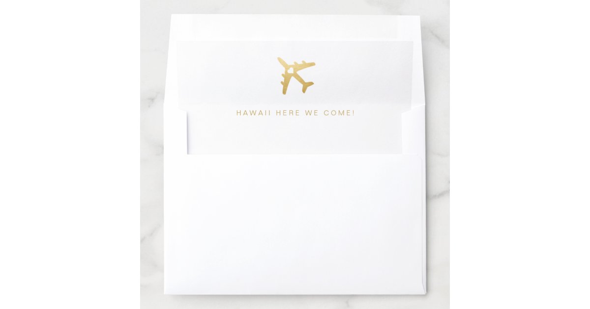 Gold Airplane Travel Theme Envelope Liner | Zazzle