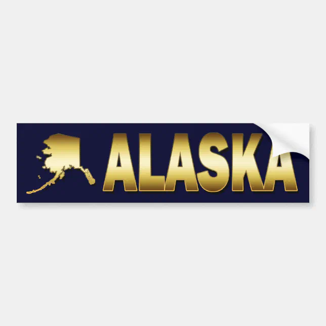 GOLD ALASKA STICKER | Zazzle