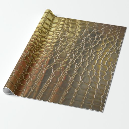 Gold Alligator Exotic Leather Pimp Wrapping Paper | Zazzle