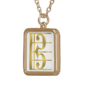 Gold Alto clef music symbol pendant necklace | Zazzle