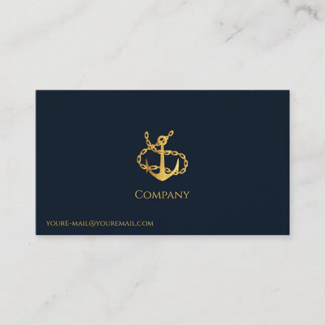 Gold Anchor Business Card | Zazzle