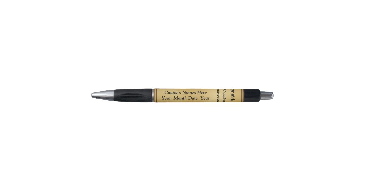 Gold and Black 50th Wedding Anniversary Pens Gifts | Zazzle