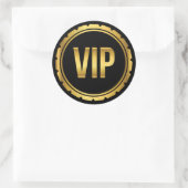 Gold and Black Circle VIP Party Pass Classic Round Sticker | Zazzle