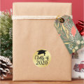 Gold and Black Class of 2020 Graduation Favor Classic Round Sticker ...