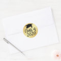 Gold and Black Class of 2020 Graduation Favor Classic Round Sticker ...