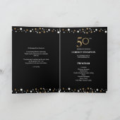Gold and Black confetti 50th birthday program | Zazzle