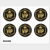 Gold and Black Crown VIP Party Pass Classic Round Sticker | Zazzle