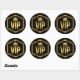 Gold and Black Crown VIP Party Pass Classic Round Sticker | Zazzle