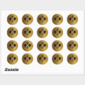Gold and Black Festive Balloons Classic Round Sticker | Zazzle