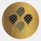 Gold and Black Festive Balloons Classic Round Sticker | Zazzle