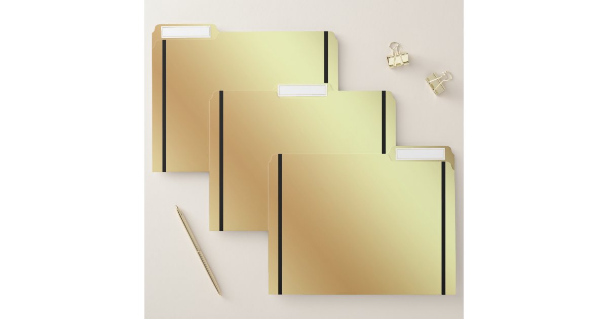 Gold And Black File Folder | Zazzle