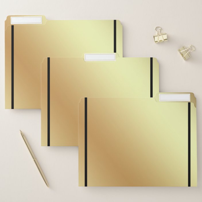 Gold And Black File Folder | Zazzle.com
