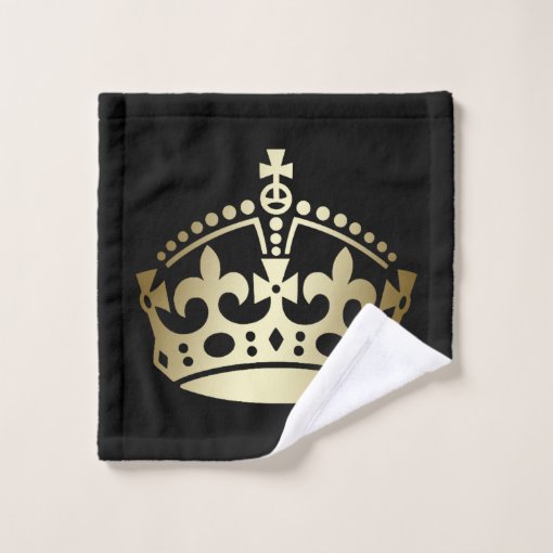 Gold and Black HRH Royal Highness Crown Bath Towel Set | Zazzle