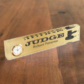 Gold and Black Law | Judge | Lawyer Desk Name Plate | Zazzle