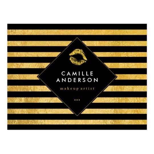Gold and Black Makeup Artistry Comp Card | Zazzle.com