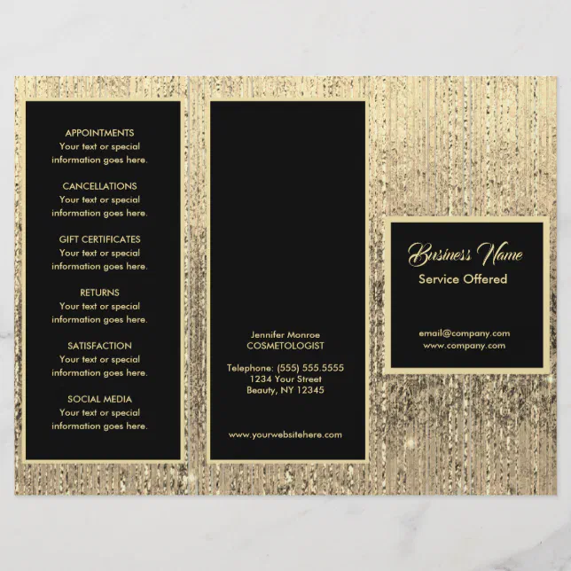 Gold and Black Menu & Pricing Flyer | Zazzle