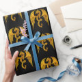 Gold and Black Mythical Dragon Wrapping Paper | Zazzle