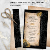 Gold and Black Quinceanera DIY Scroll Invitations | Zazzle