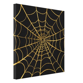 Gold and Black Spider Web Canvas Print | Zazzle