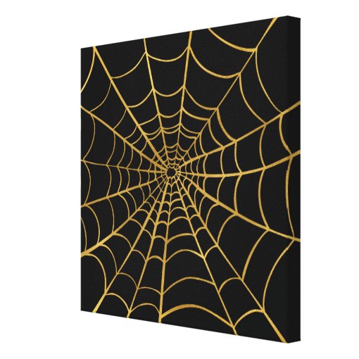 Gold and Black Spider Web Canvas Print | Zazzle