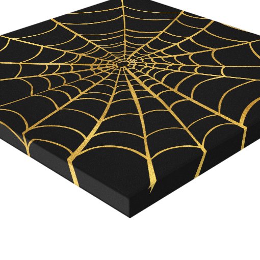 Gold and Black Spider Web Canvas Print | Zazzle